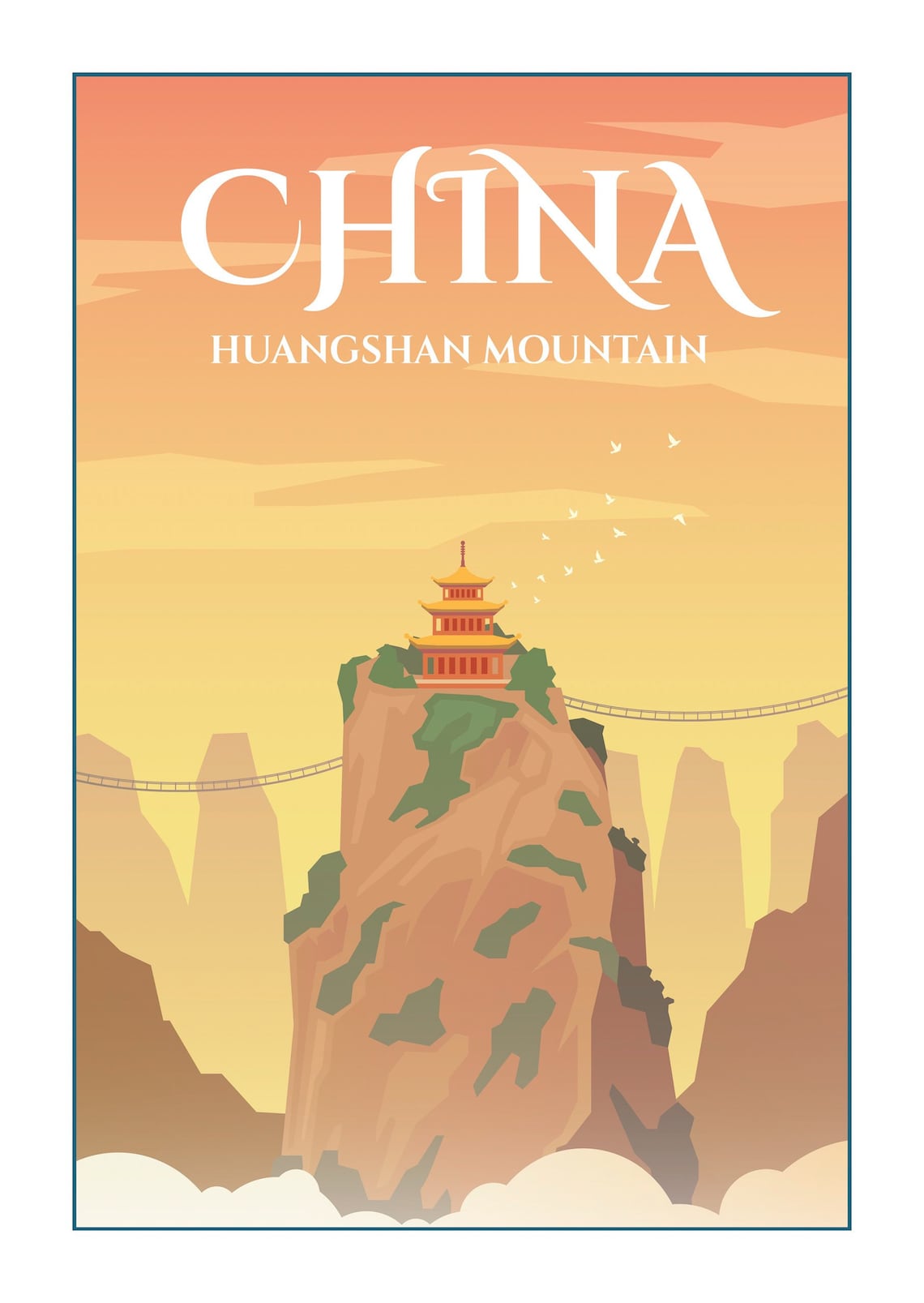 China Travel Poster China Poster Colourful Print Unique - Etsy