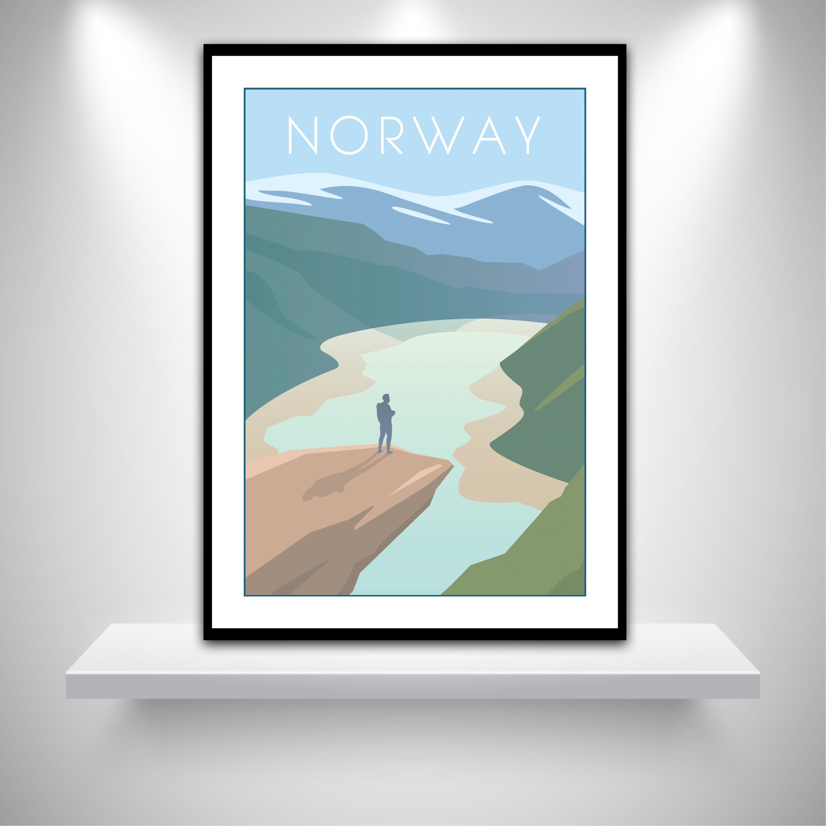 Norway Travel Poster Norway Poster Colourful Print Unique - Etsy