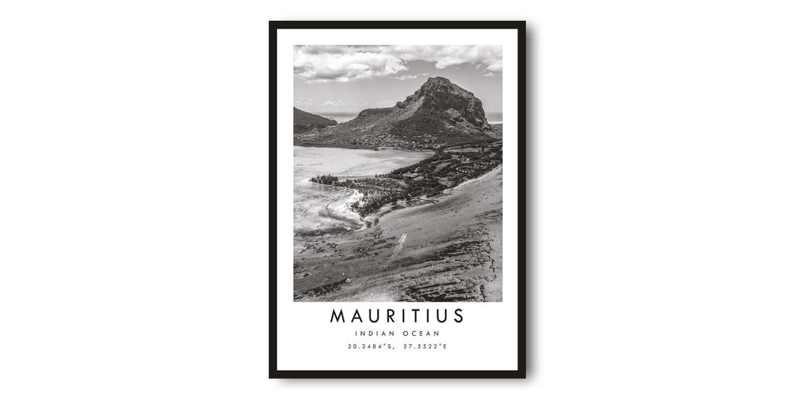 Mauritius Travel Poster: Minimalist Island Wall Art - Etsy