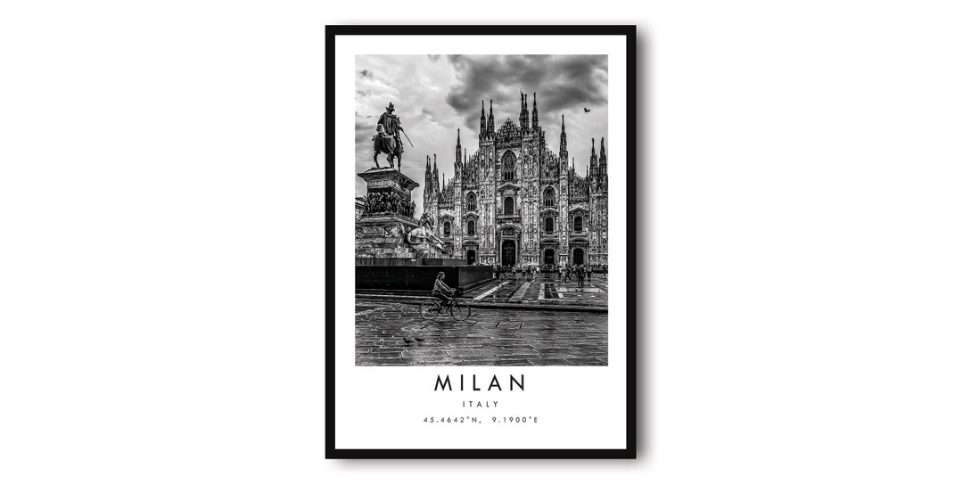 Milan Travel Print, Milan Poster Print, Italy Wall Art Minimalist ...