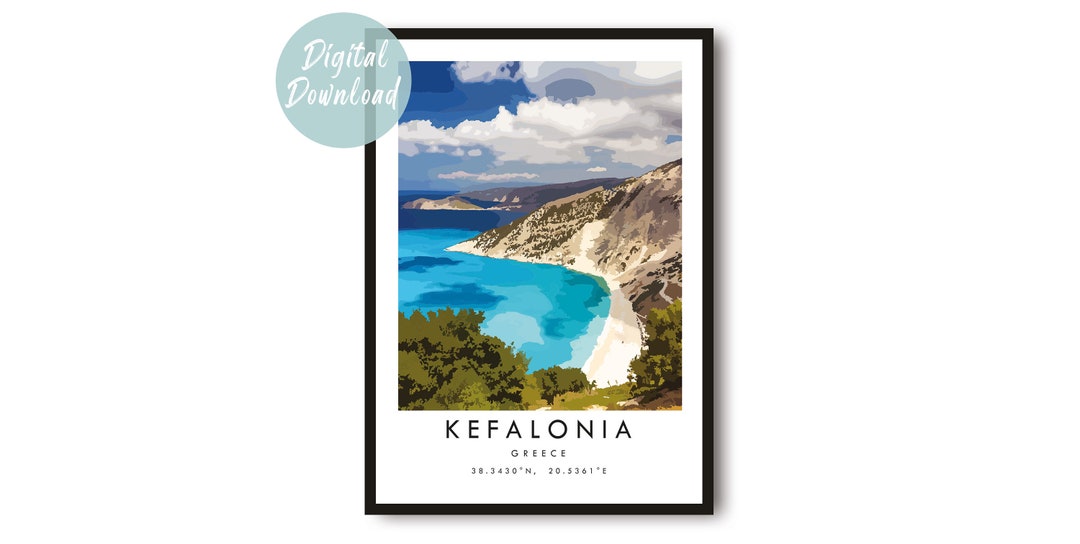 Kefalonia Travel Print Digital Download 25 Different Size Options - Etsy