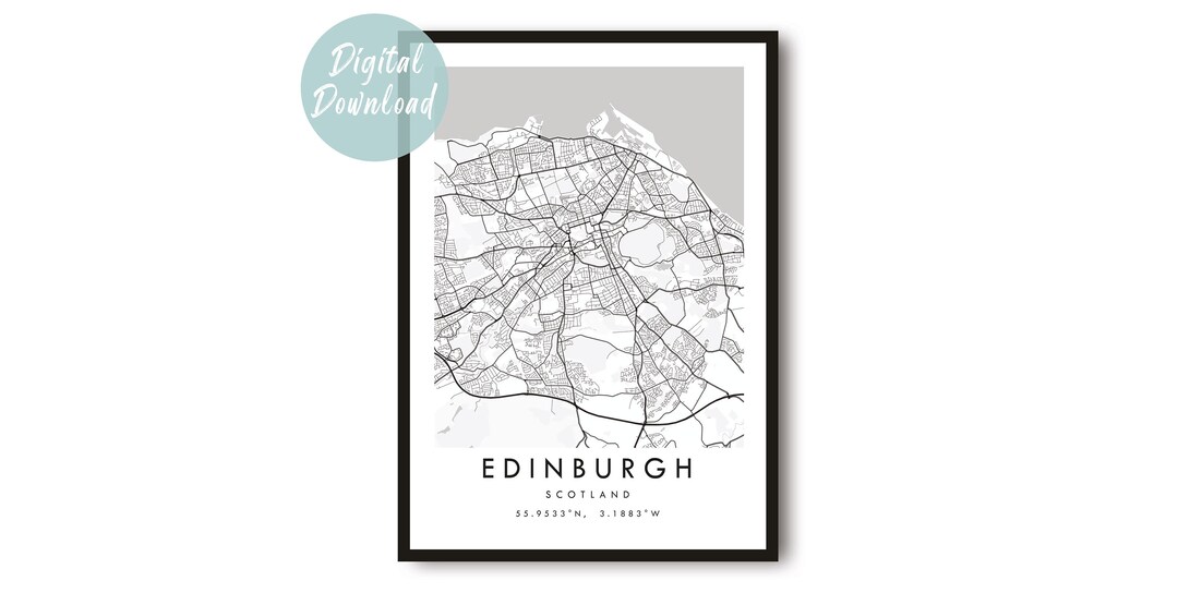 Edinburgh Map Print | Digital Download | 25 Different Size Options - Etsy
