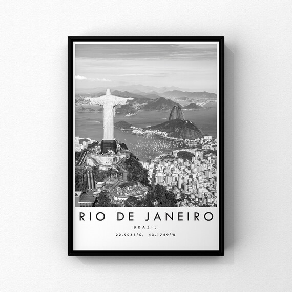 Rio de Janeiro Brazil Travel Wall Poster Black White Photo City ...