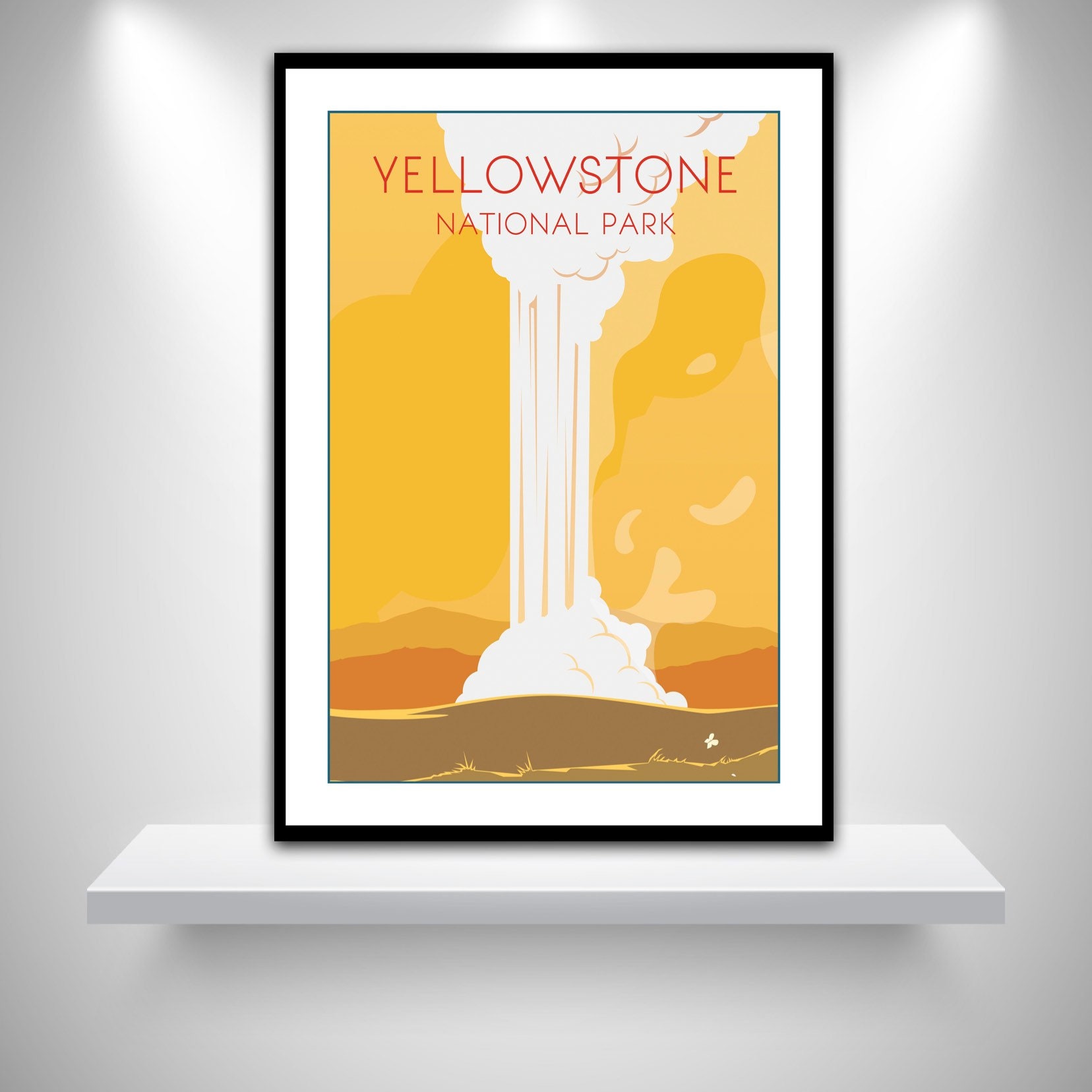 Yellowstone Travel Poster America Poster Colourful Print | Etsy