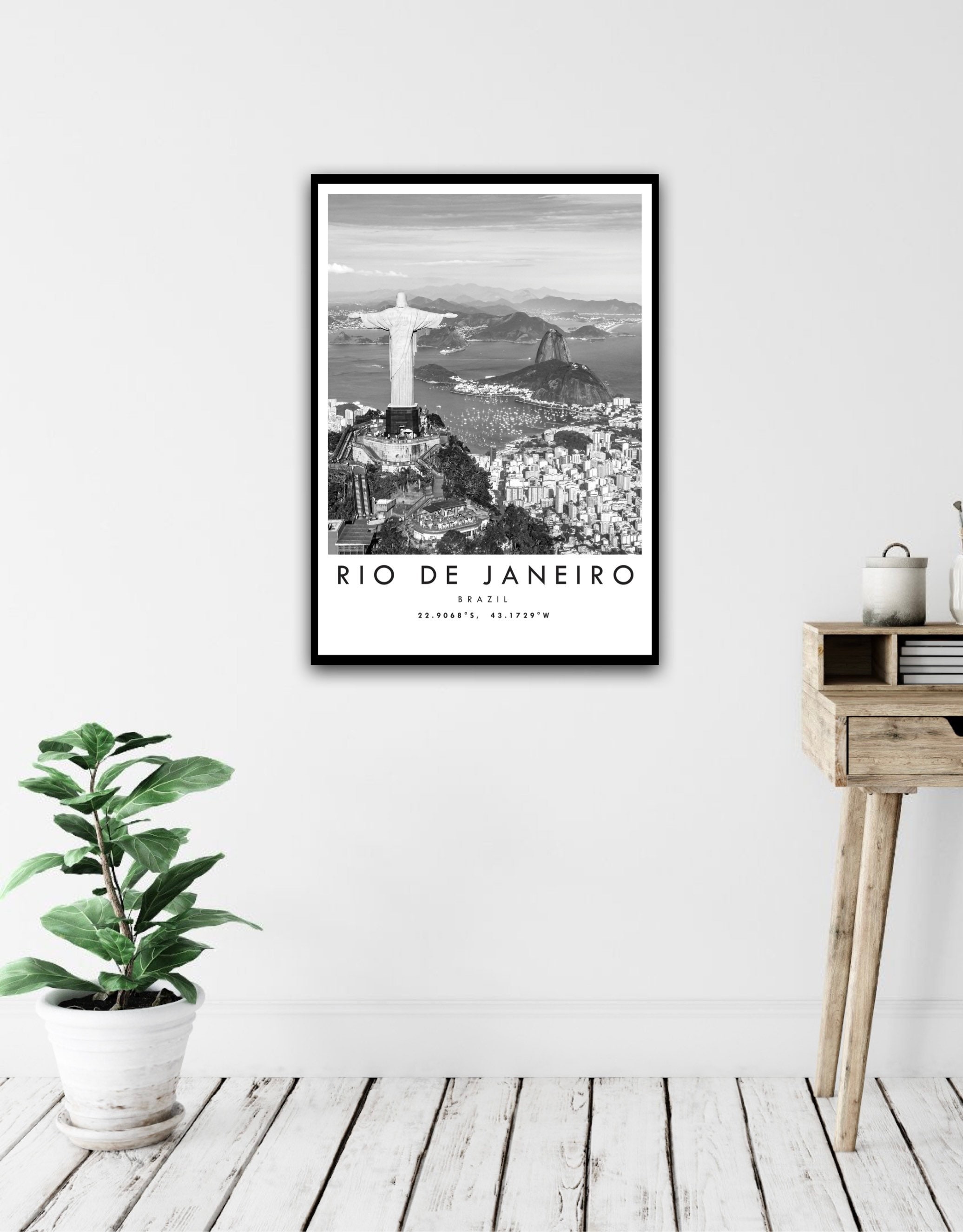 Rio de Janeiro Brazil Travel Wall Poster Black White Photo City ...