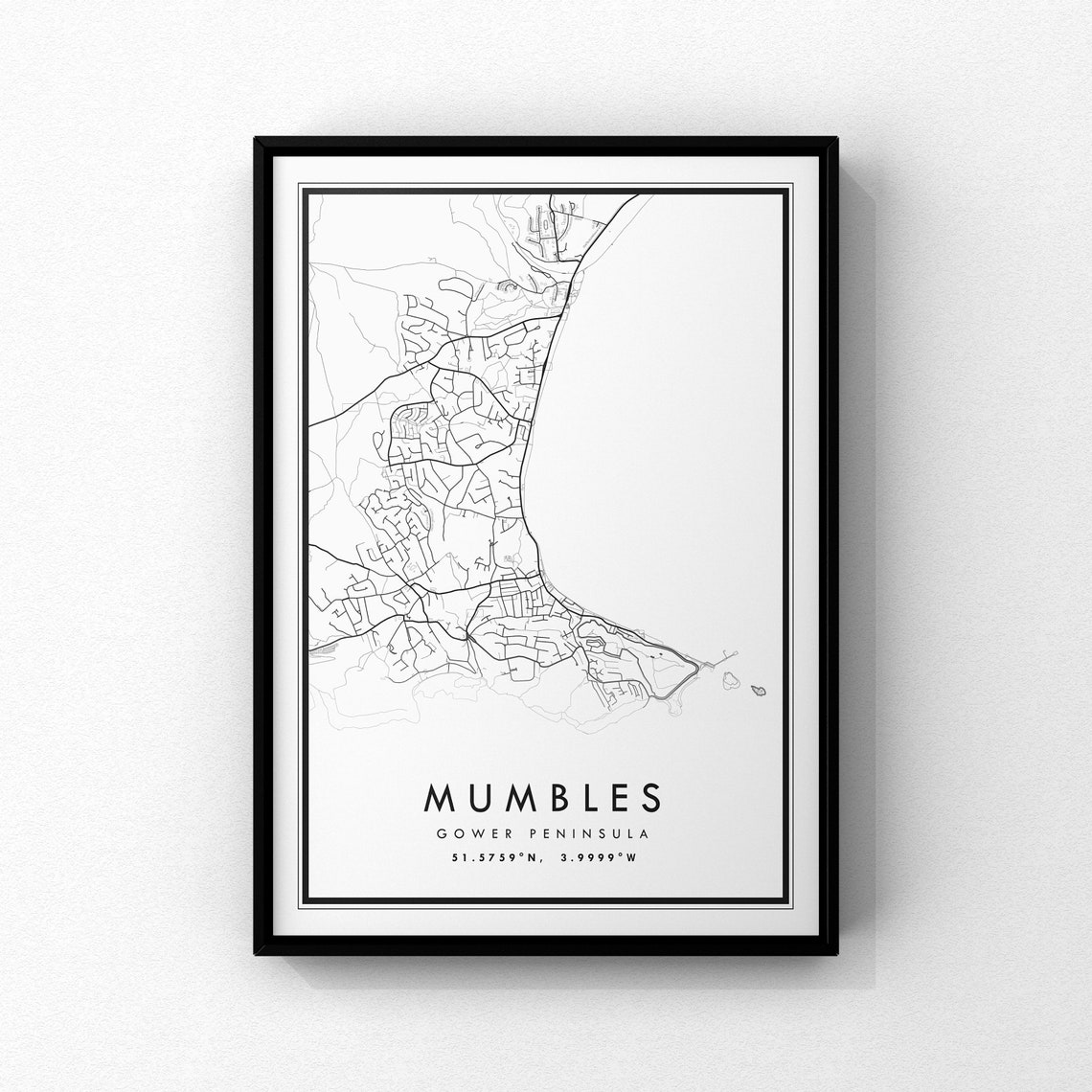 Mumbles Map Print Gower Poster Print Gower City Map Print - Etsy