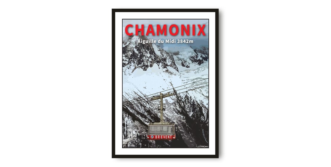 Chamonix Travel Poster, France Poster, Colourful Print, Unique Wall Art ...