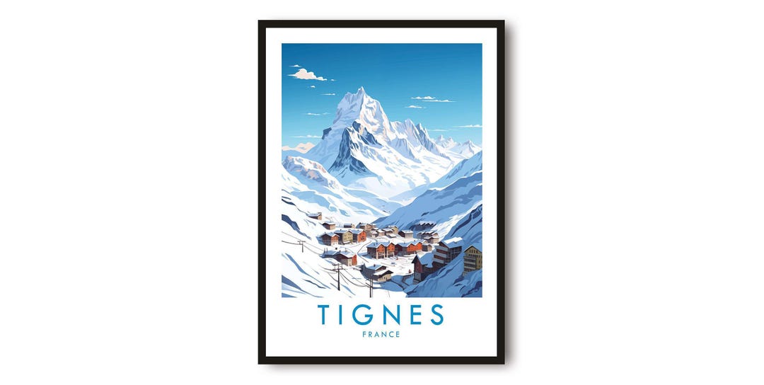 Tignes France Travel Poster: Skiing Art Print - Etsy UK