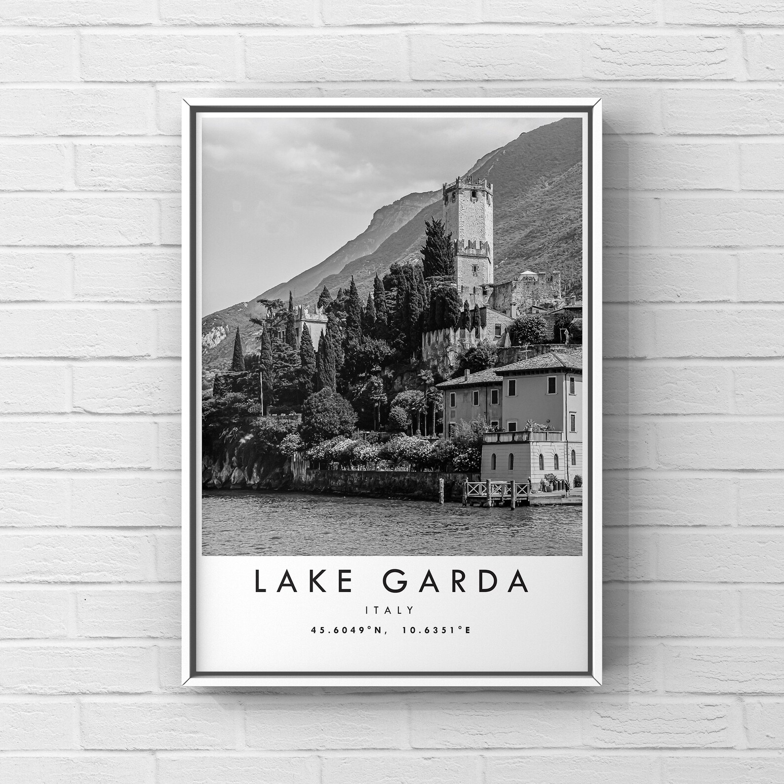 Lake Garda Travel Print Italy Poster Poster Black and White | Etsy