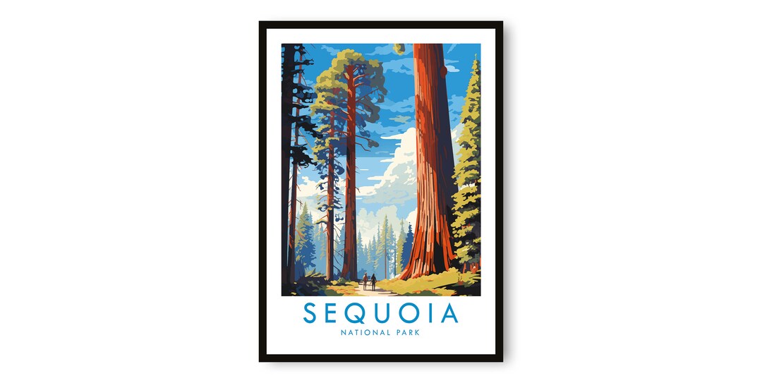 Sequoia National Park Travel Print, Sequoia Travel Poster, California ...