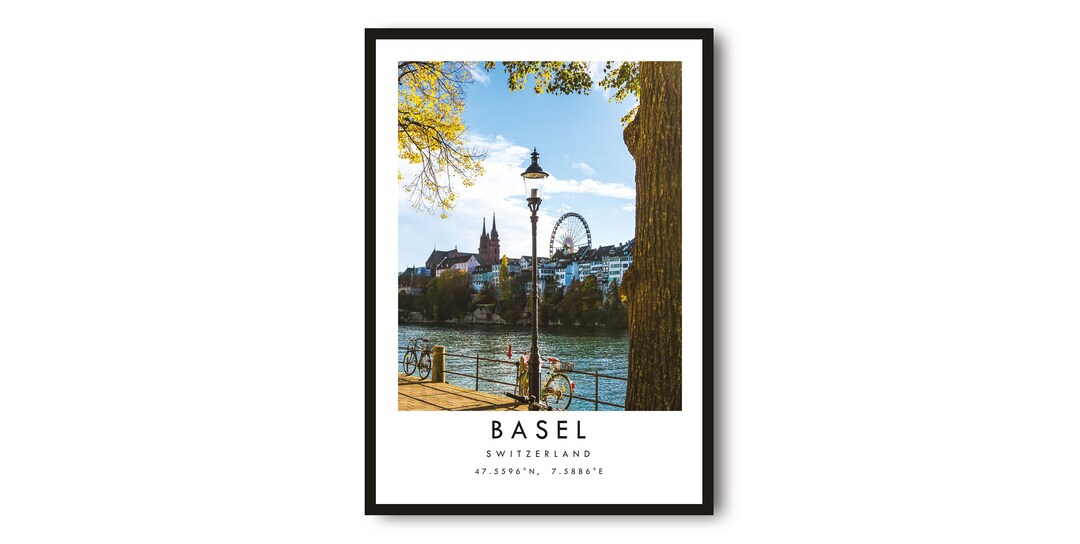 Basel Travel Print, Switzerland Poster, Unique Wall Art, Minimalist ...