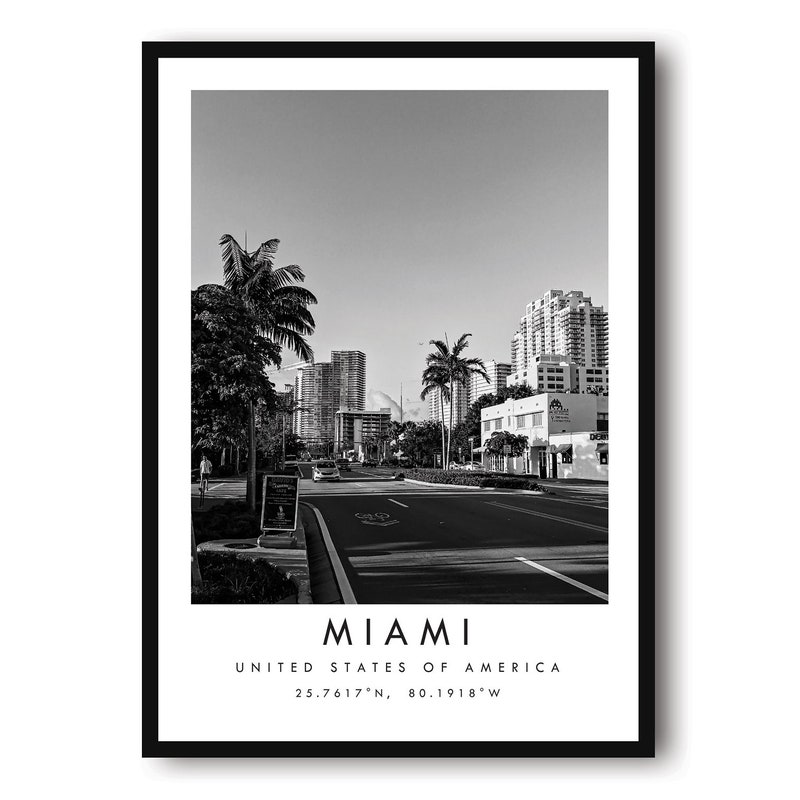 Miami Map Print - Etsy