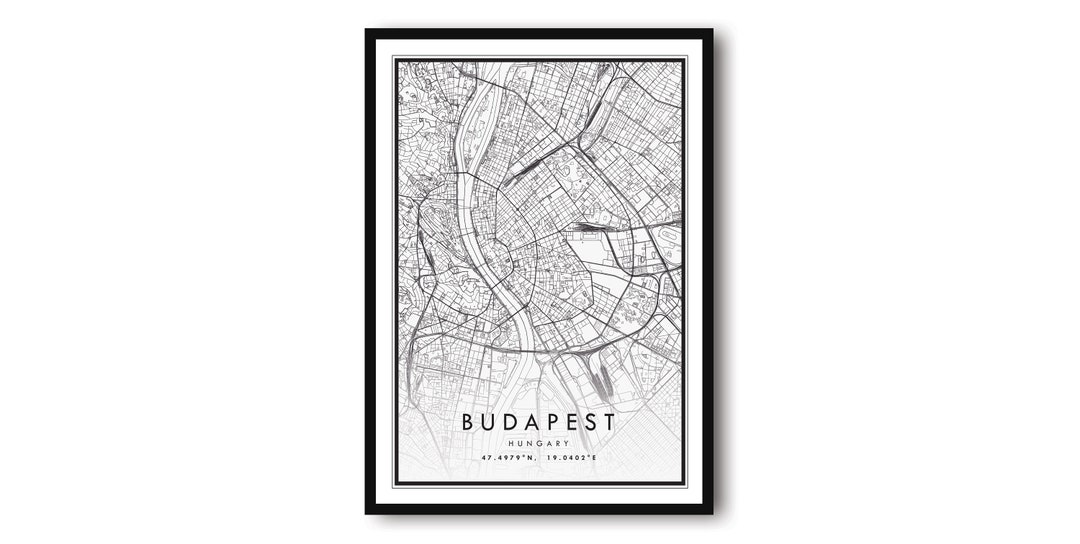 Budapest Map Print, Hungary Poster Print, City Map Prints, Prints of ...