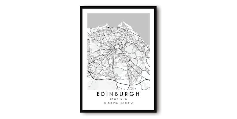 Edinburgh Scotland Map Print: Minimalist City Art - Etsy UK