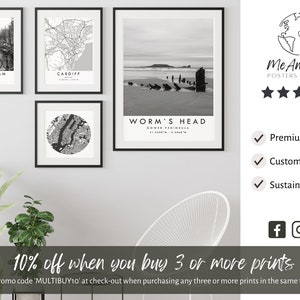 Mumbles Travel Poster, Mumbles Poster Print, Gower Wall Art Minimalist ...