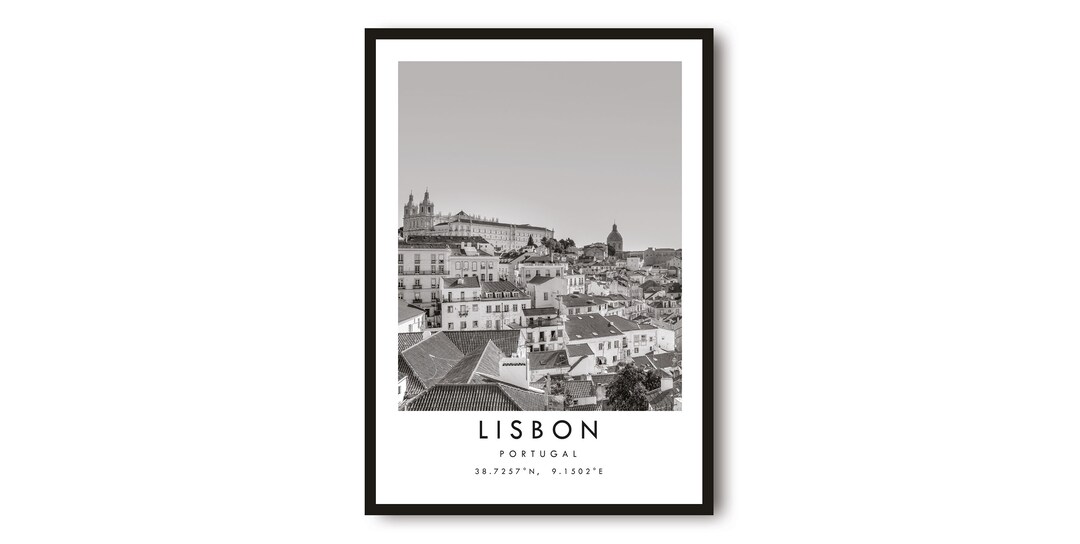 Lisbon Travel Print, Lisbon Poster Print, Lisbon Wall Art Minimalist ...