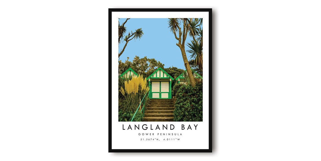 Langland Bay Gower Travel Print, Gower Peninsula Poster, Unique Wall ...