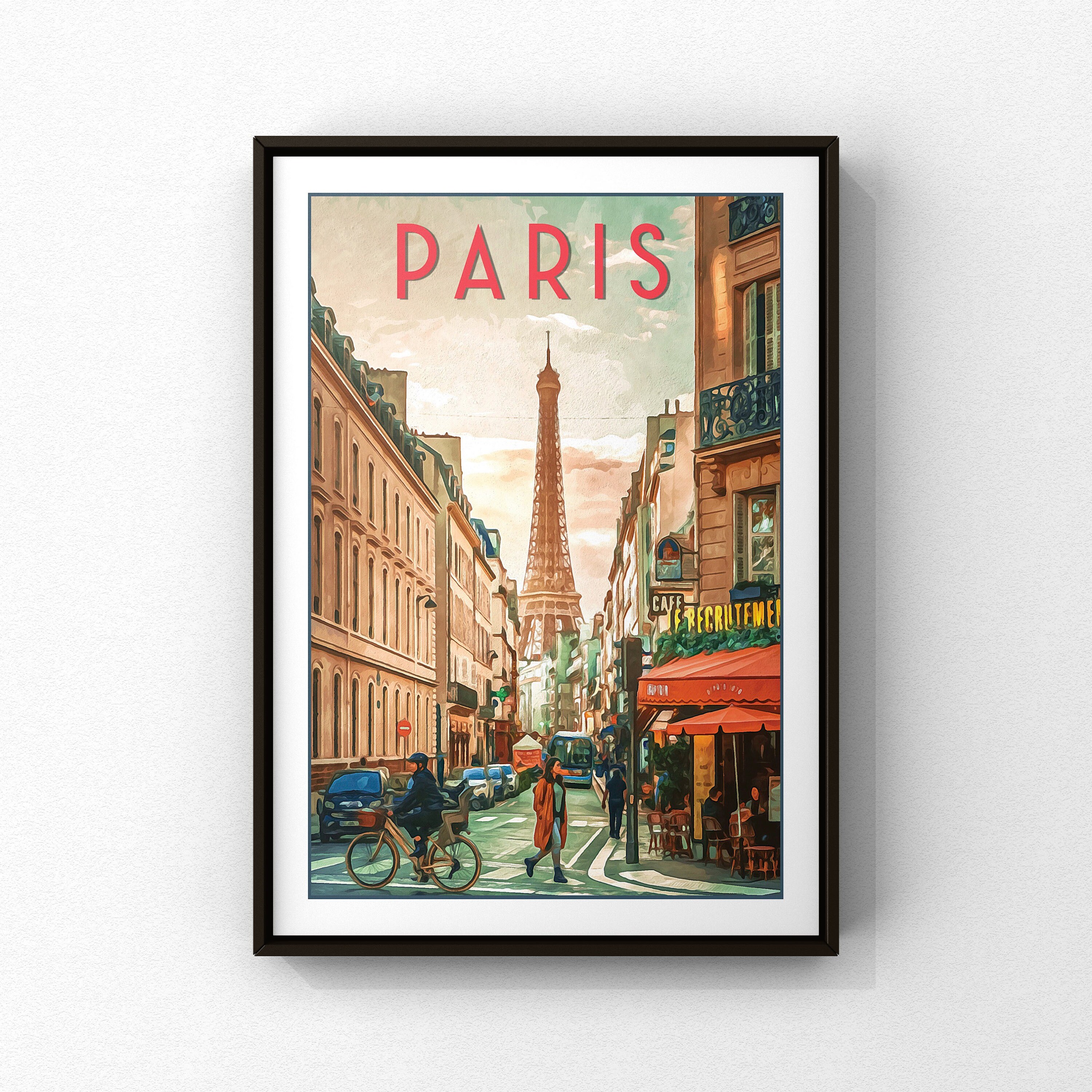 Paris Travel Poster France Poster Colourful Print Unique - Etsy