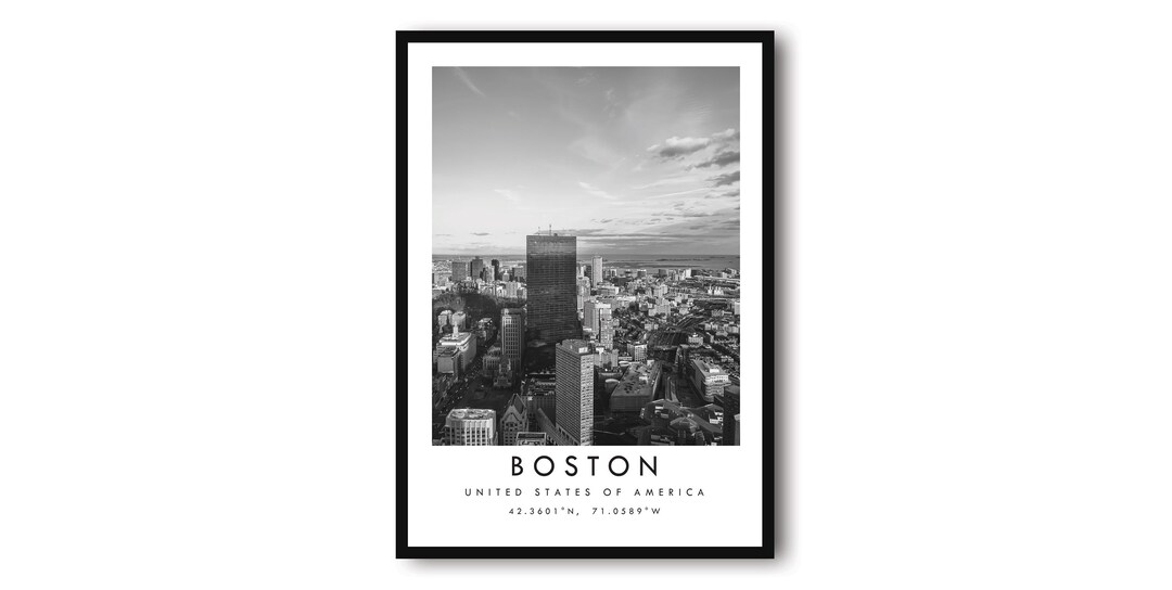 Boston Travel Print, American Poster Print, Boston Wall Art Minimalist ...