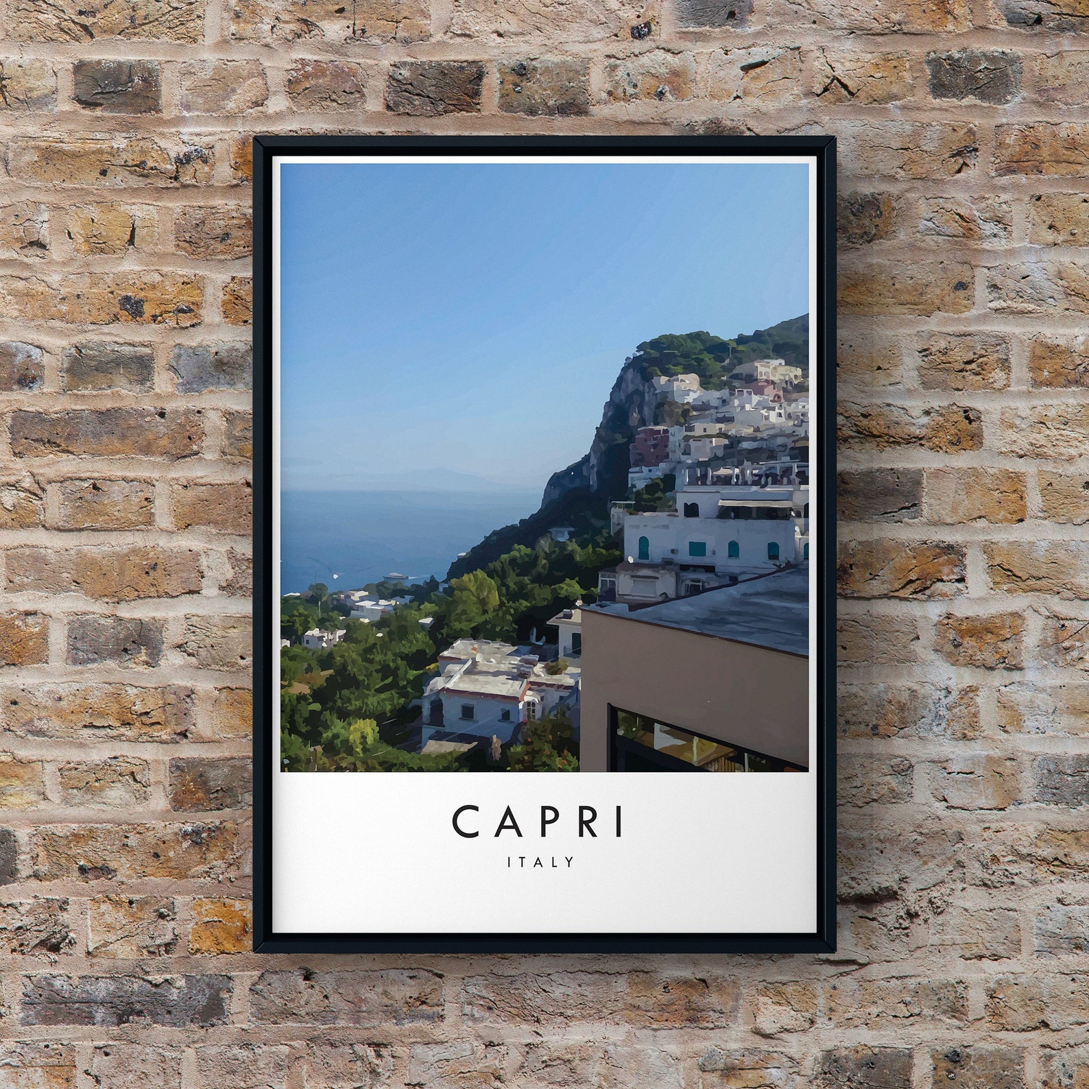 Capri Travel Print Capri Poster Unique Wallart Decor Black - Etsy