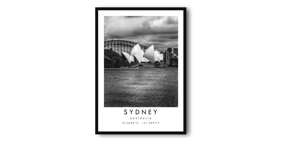 Sydney Travel Print, Sydney Poster Print, Sydney Wall Art Minimalist ...