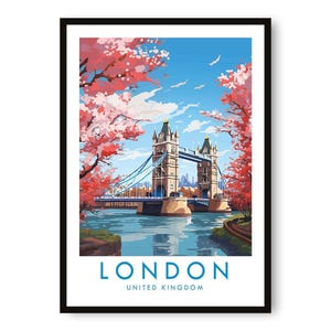 London Travel Poster: Tower Bridge Art Print - Etsy UK