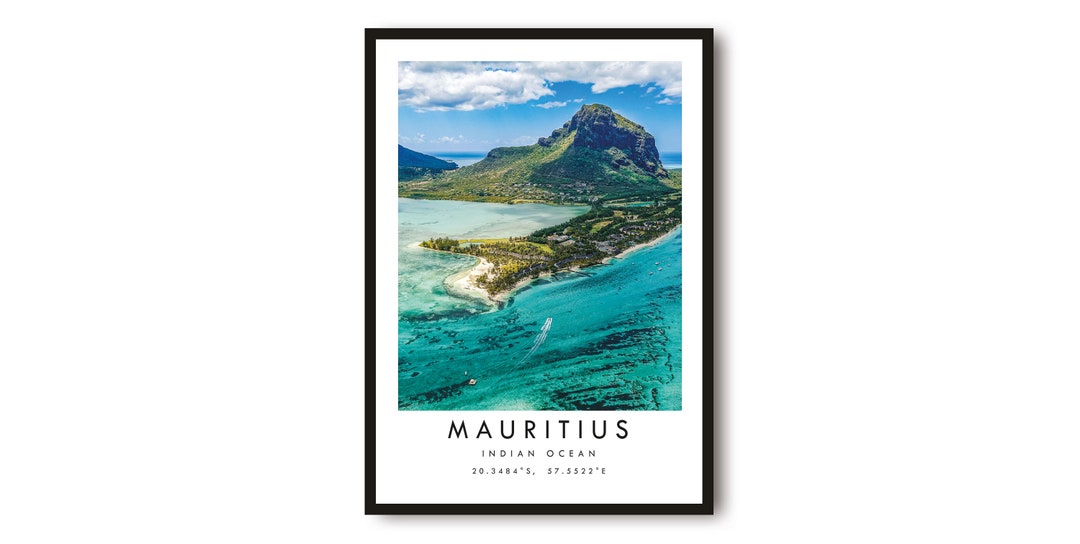 Mauritius Travel Print, Mauritius Poster, Unique Wall Art, Minimalist ...