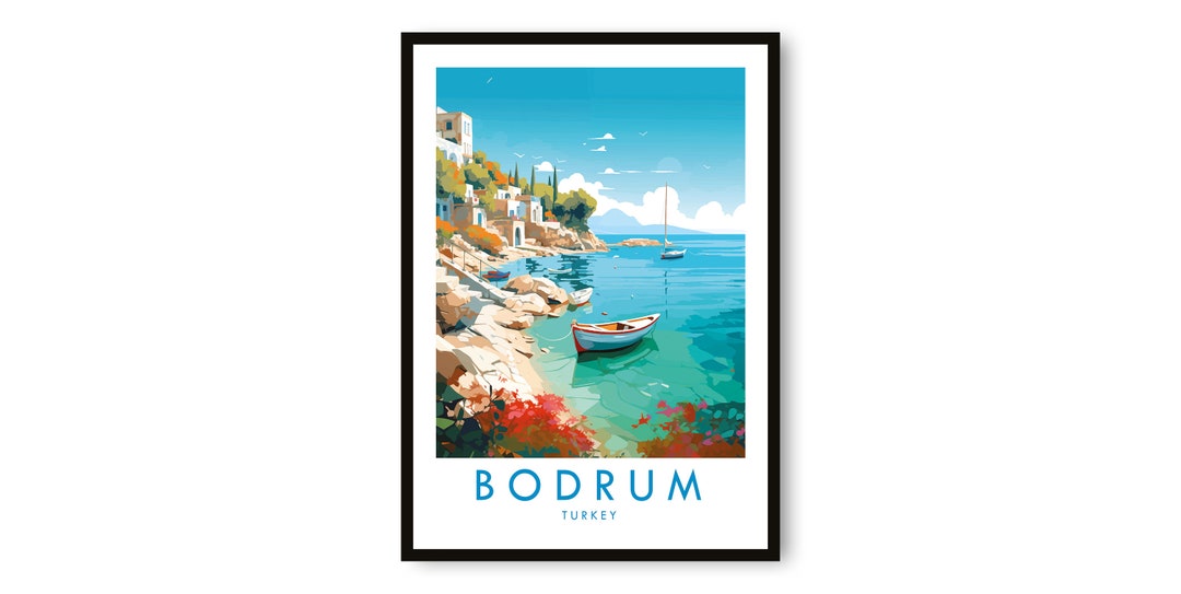 Bodrum Travel Print, Bodrum Travel Poster, Turkey Print, Travel Decor ...