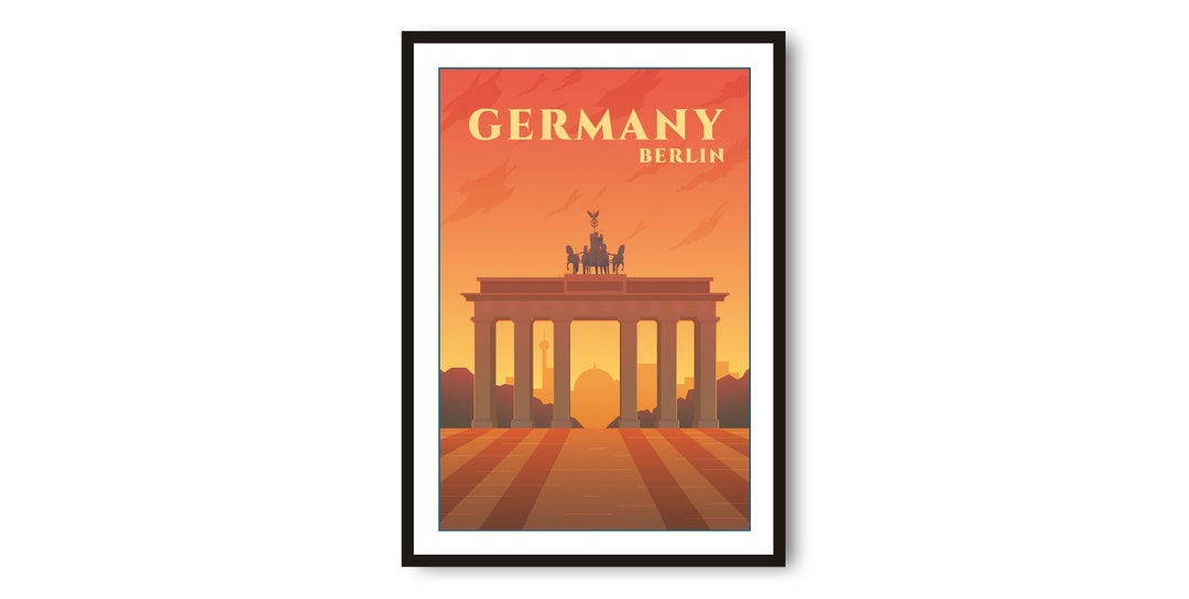 Germany Travel Poster, Berlin Poster, Colourful Print, Unique Wall Art ...