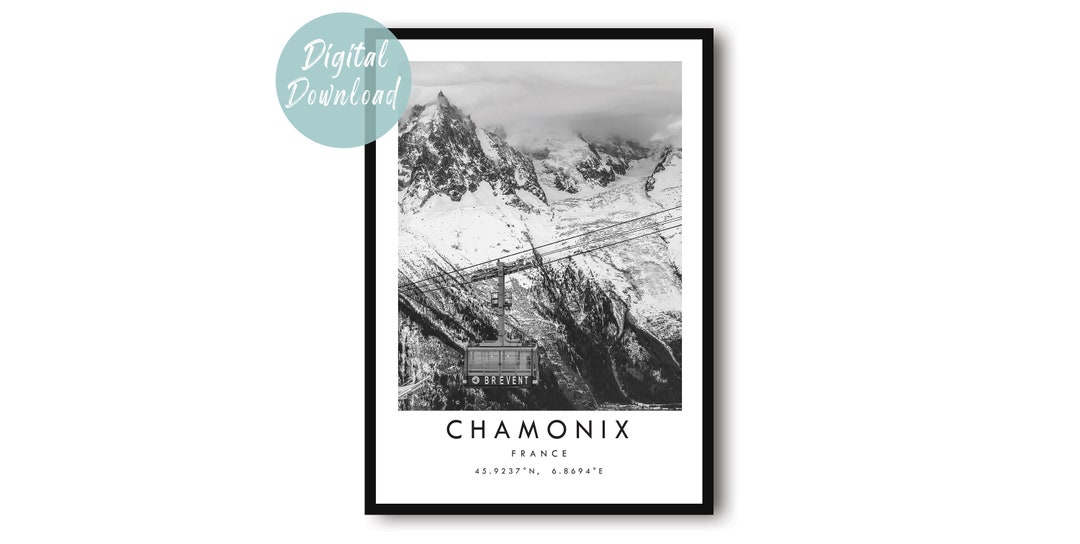 Chamonix Travel Print Digital Download 25 Different Size Options - Etsy