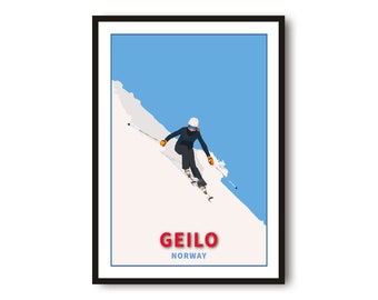 Geilo Norway . Ski Piste Map Poster/print - Etsy