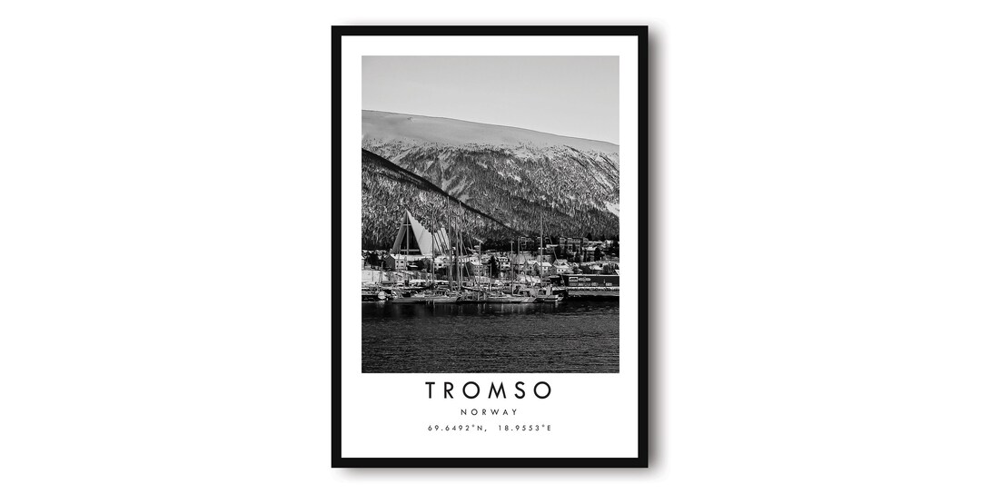 Tromso Travel Print, Tromso Poster Print, Norway Art Minimalist ...