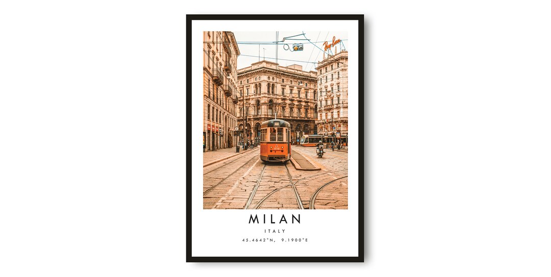 Milan Travel Print, Milan Poster Print, Italy Wall Art Minimalist ...