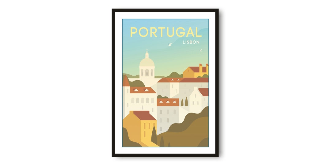 Portugal Travel Poster, Lisbon Poster, Colourful Print, Unique Wall Art ...