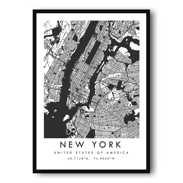 New York Map - Etsy