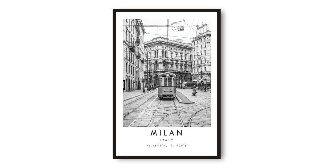 Milan Travel Print, Milan Poster Print, Italy Wall Art Minimalist ...