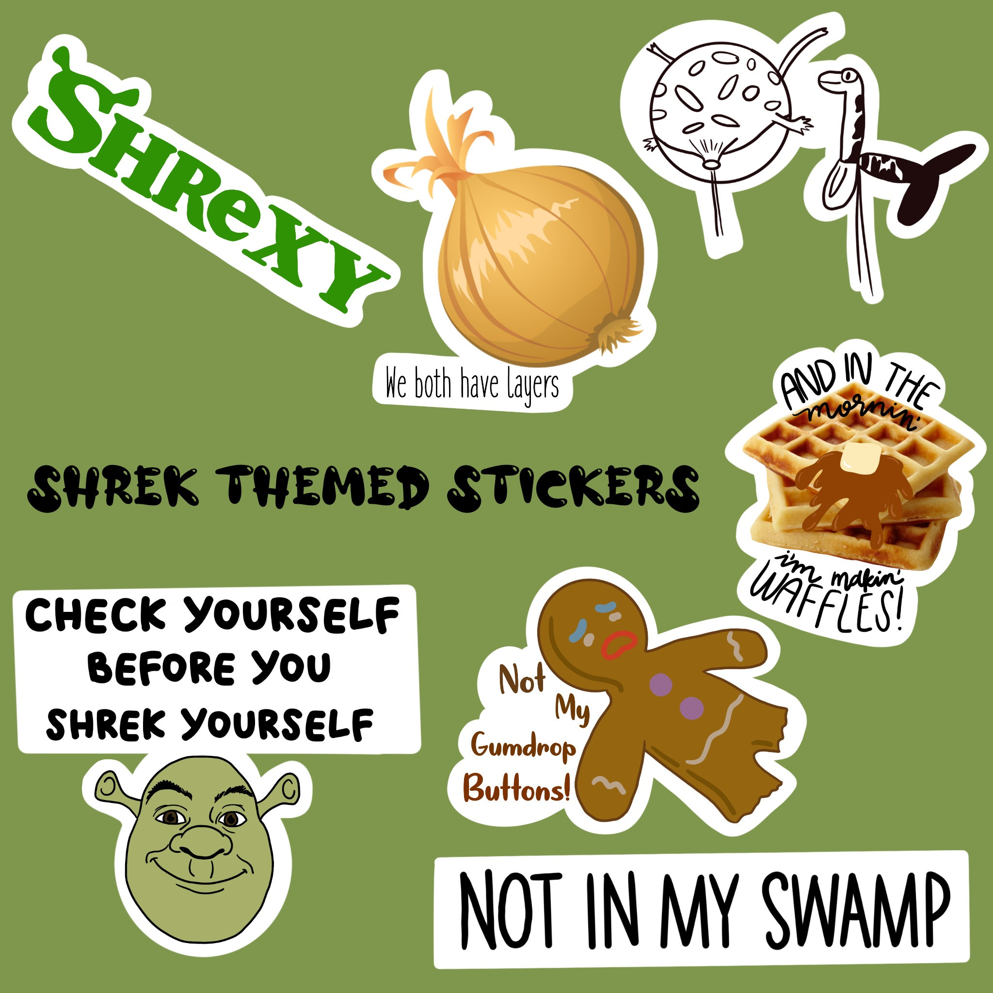 Shrek Themed Stickers / Shrek meme / Shrek Fan Art / Shrek | Etsy