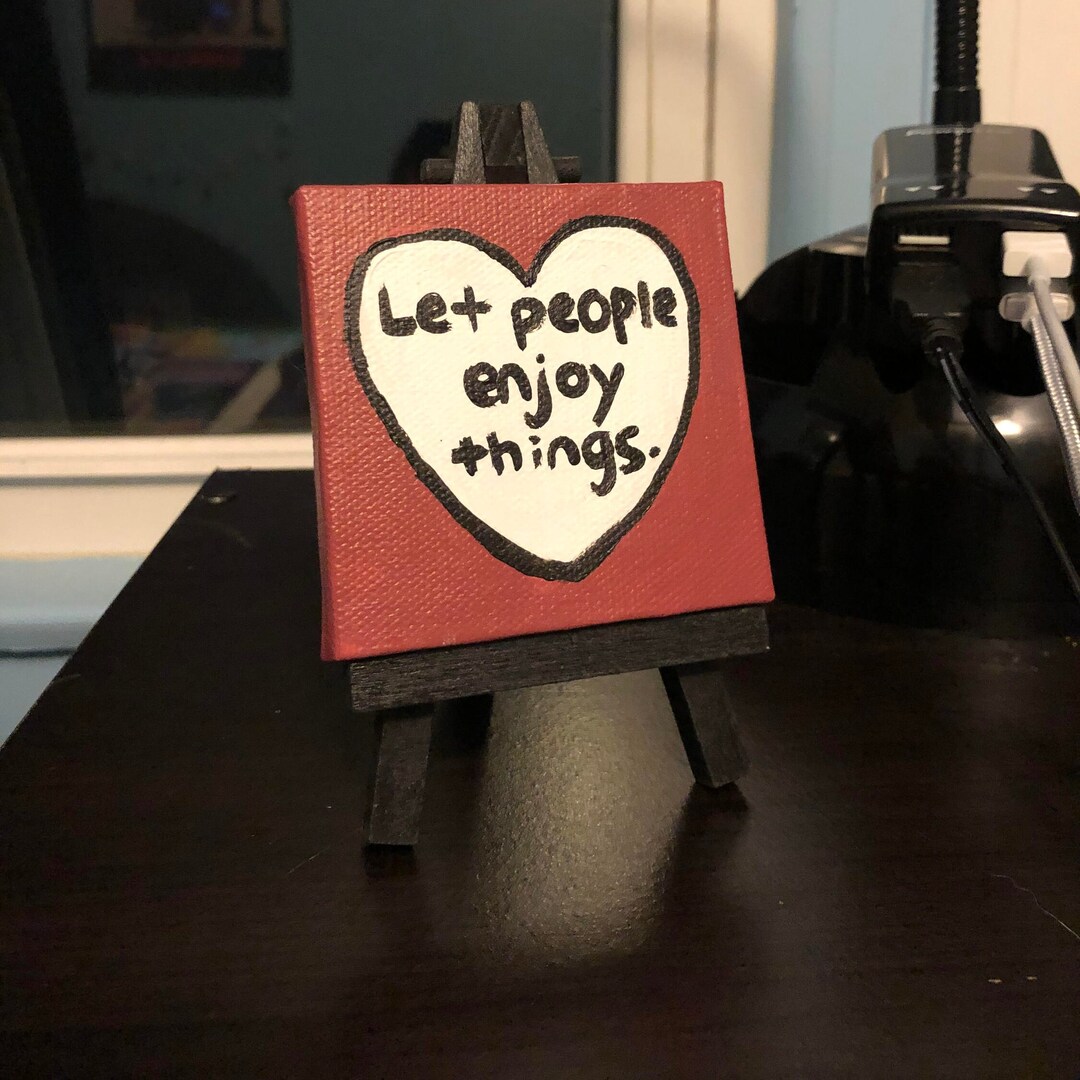 Let People Enjoy Things: 3x3 Painting With Easel - Etsy