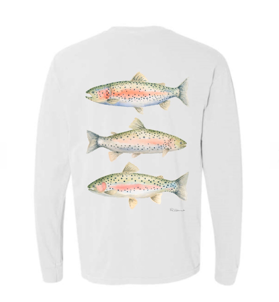 Original Art Rainbow Trout Fish Shirt - Etsy
