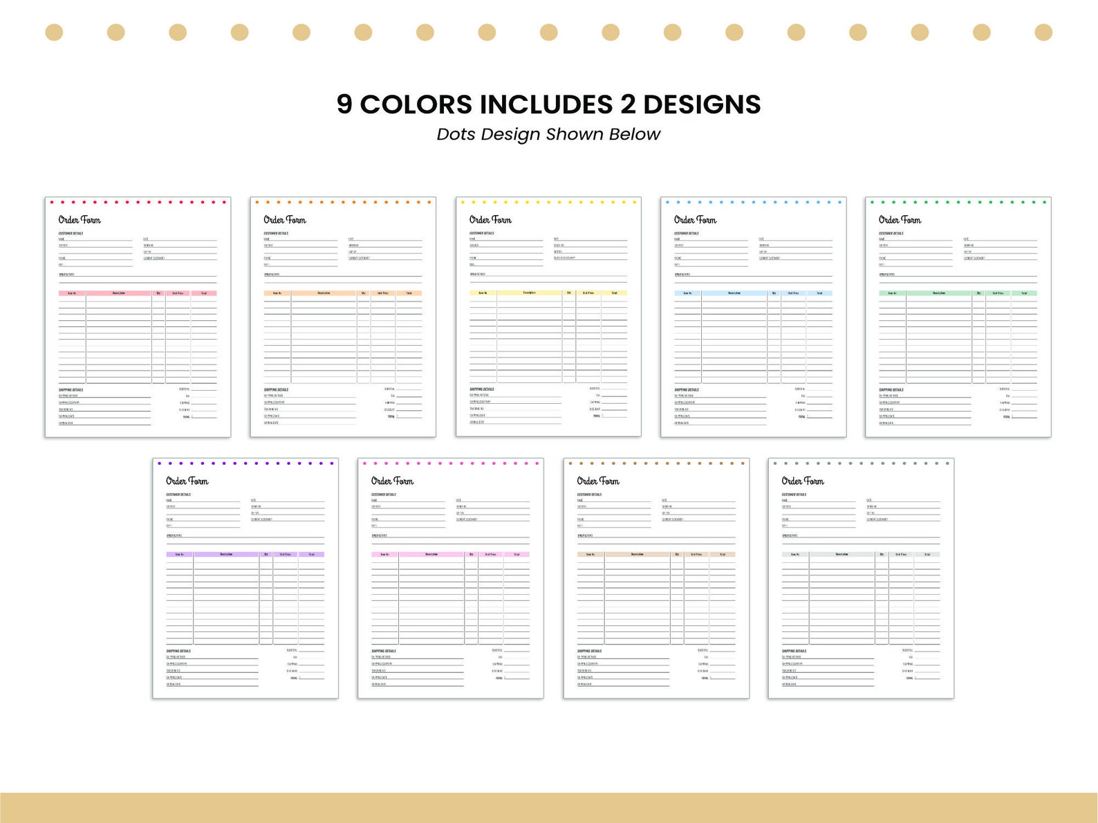Order Form Template Form, Customer Order Form Printable, Purchase Order ...