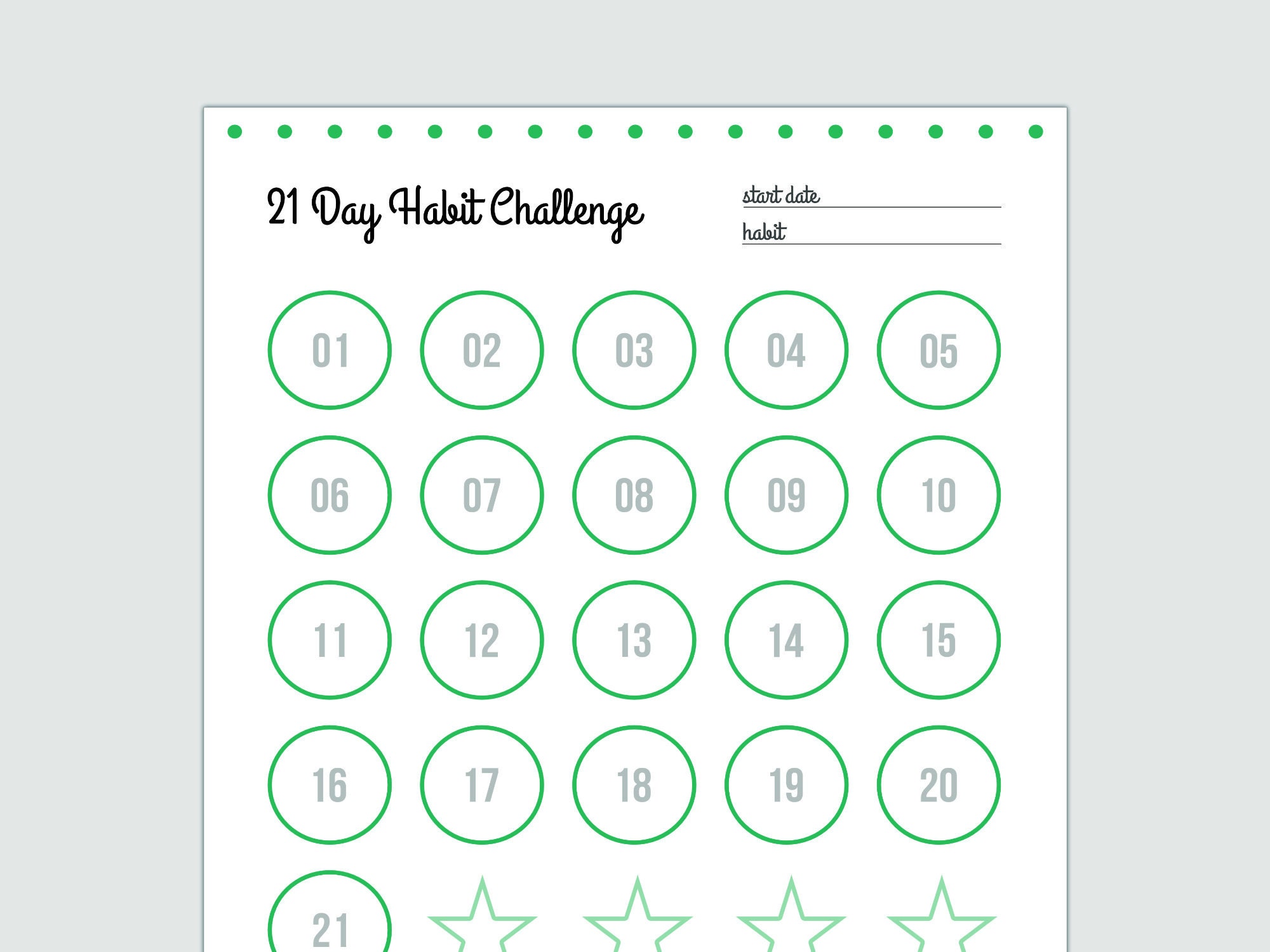 21 Day Habit Challenge, Habit Forming, Goal Setting, Progress Tracker ...
