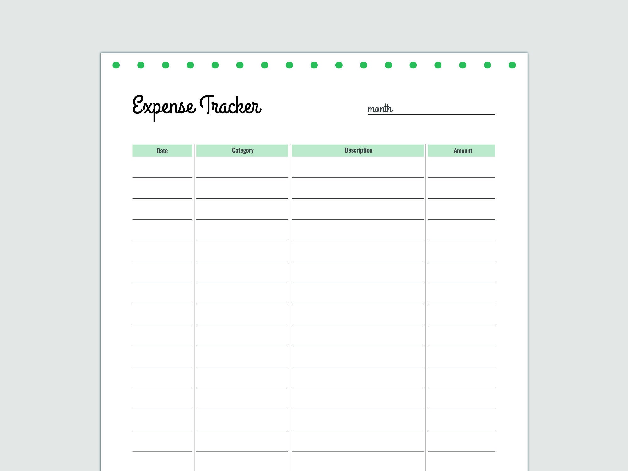 Expense Tracker Printable (18 Forms With 9 Colors & 2 Designs, Money ...
