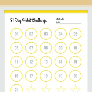 21 Day Habit Challenge, Habit Forming, Goal Setting, Progress Tracker ...