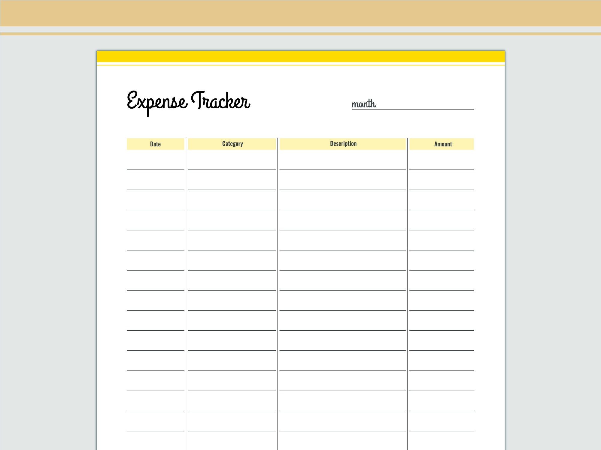 Expense Tracker Printable (18 Forms With 9 Colors & 2 Designs, Money ...