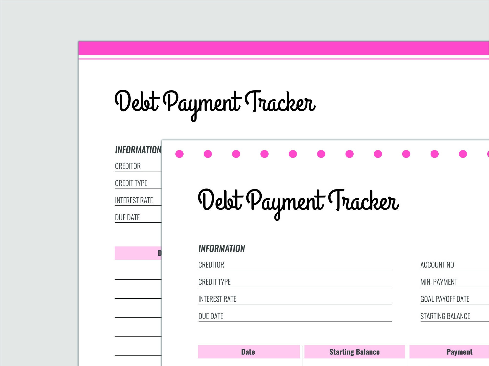 Debt Payment Tracker Printable Form, Money Planner, Budget Planner ...