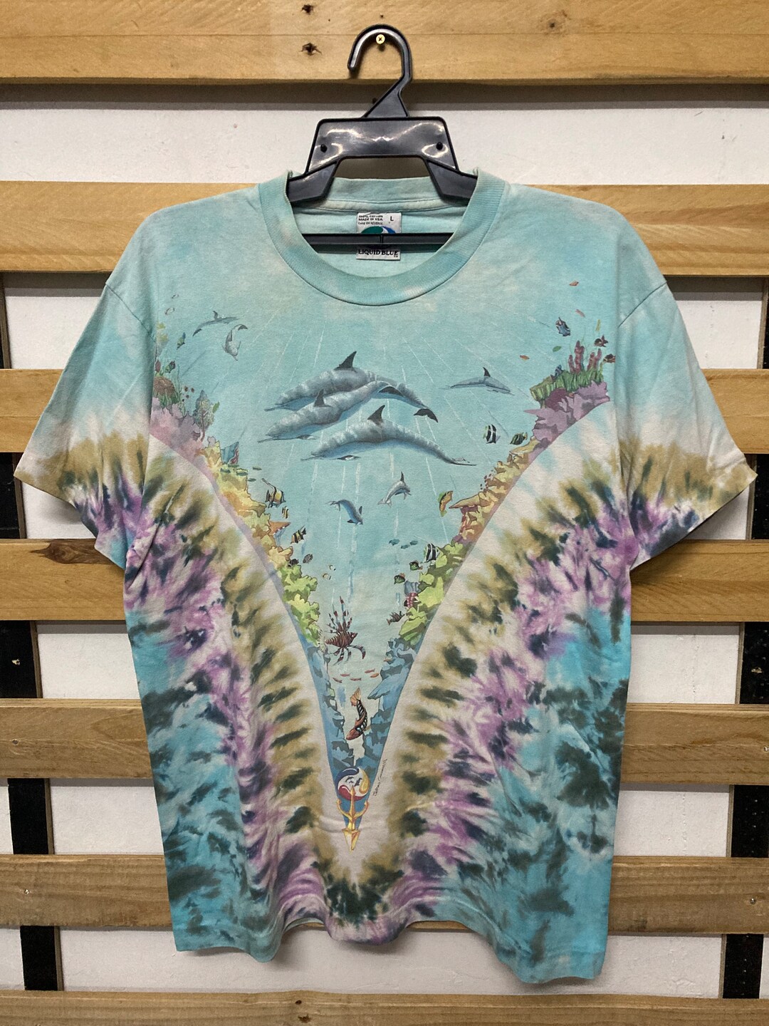 Vintage Liquid Blue Deep Ocean Art Tshirt - Etsy