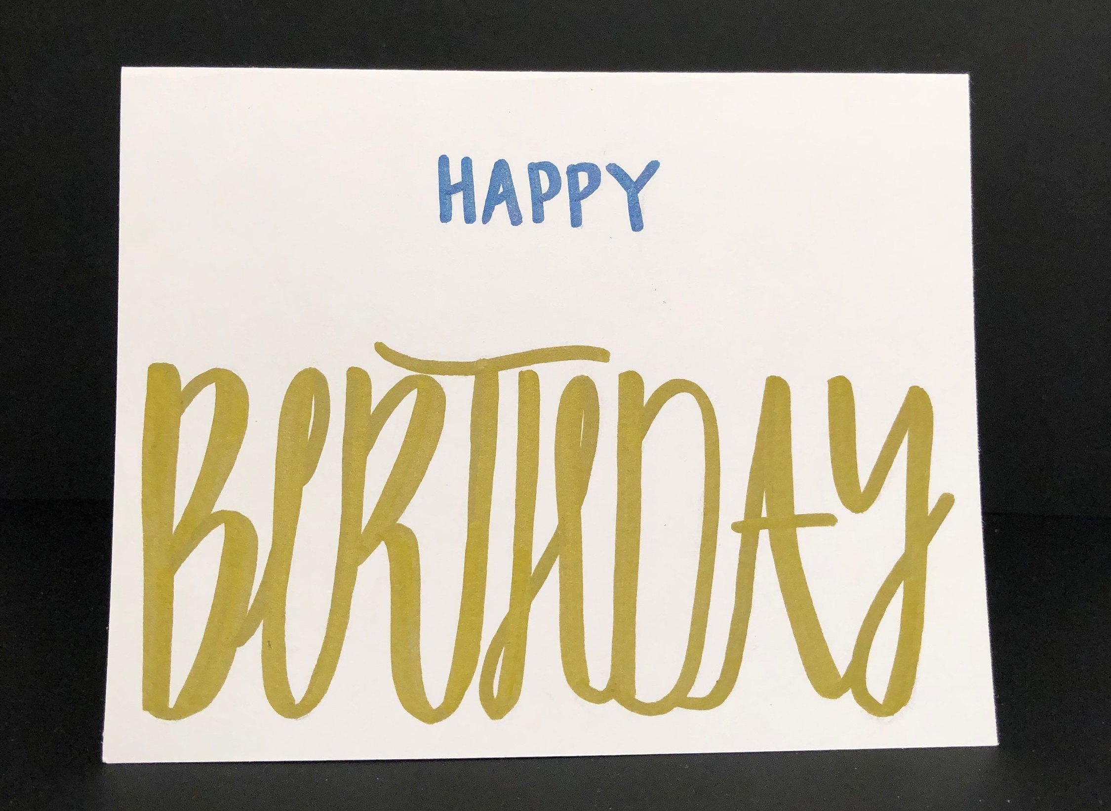 Blue and gold hbd card | Etsy