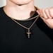 Necklace Set for Men - 18k Gold Crucifix Necklace Jesus Cross Necklace ...