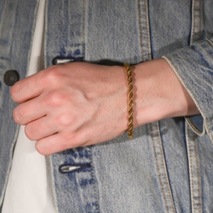 18k Rope Bracelet for Men Gold Mens Rope Bracelet Mens Bracelet Mens ...