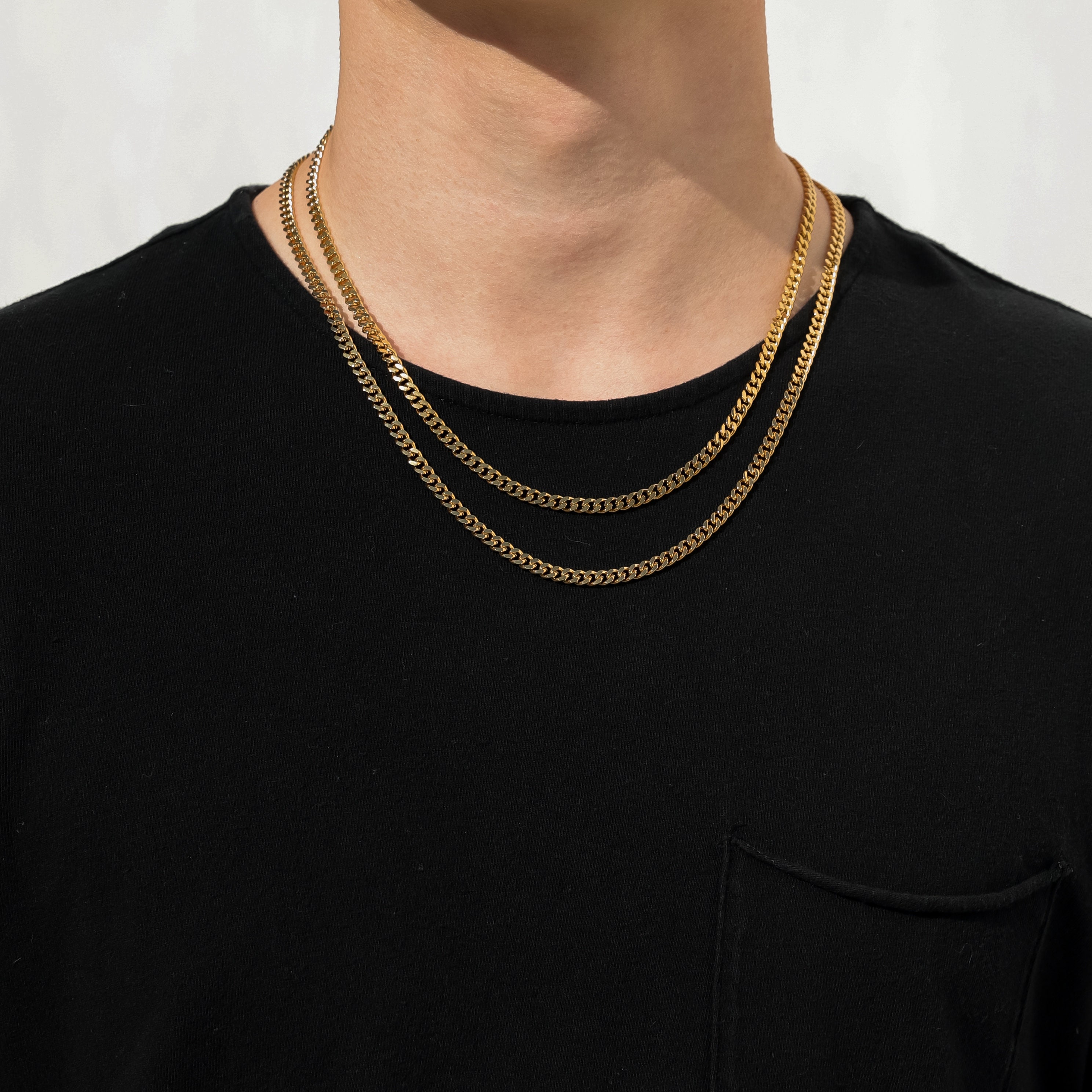 18k Cuban Link Chain Mens Gold Cuban Curb Chain Stainless | Etsy